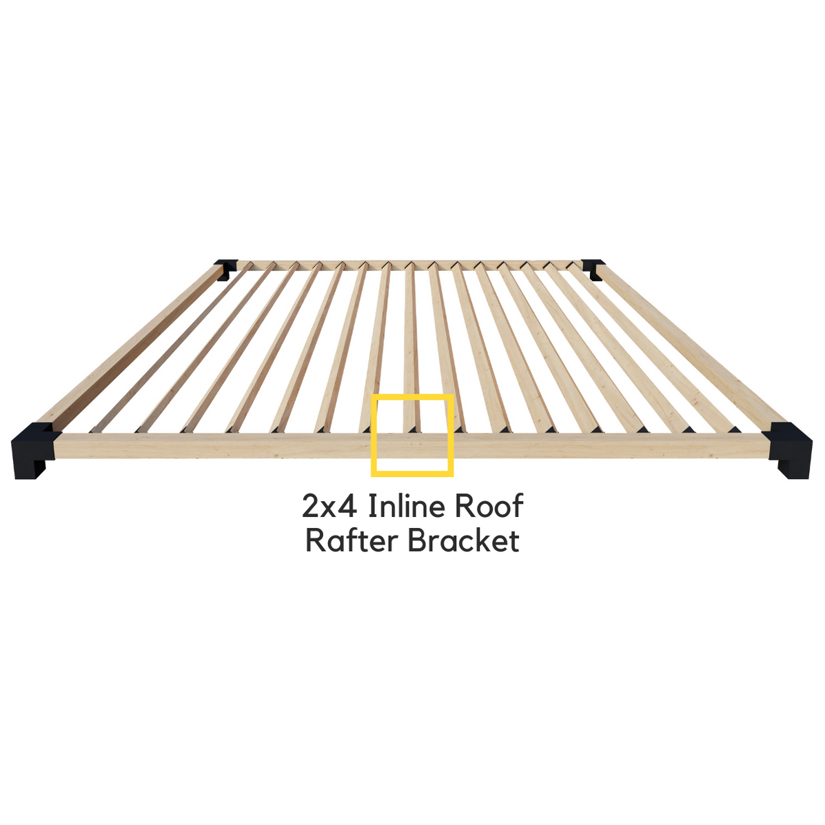 Universal 2x4 Inline Roof Rafter Bracket (14-Gauge Steel, Made in the