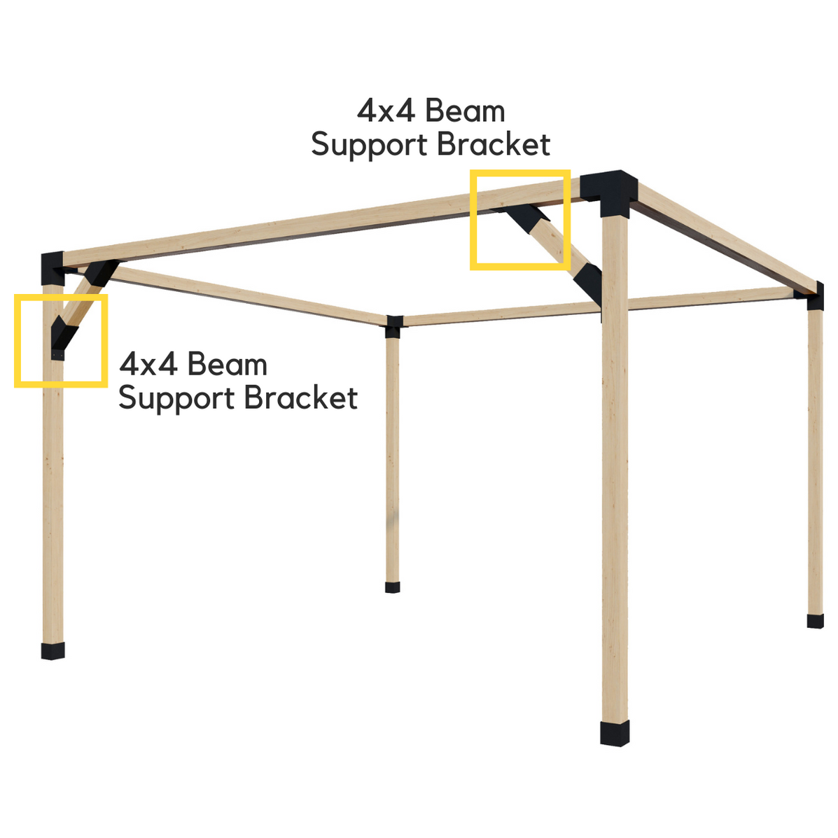 Universal 45-Degree 4x4 Beam Support Bracket (14-Gauge Steel, Made in