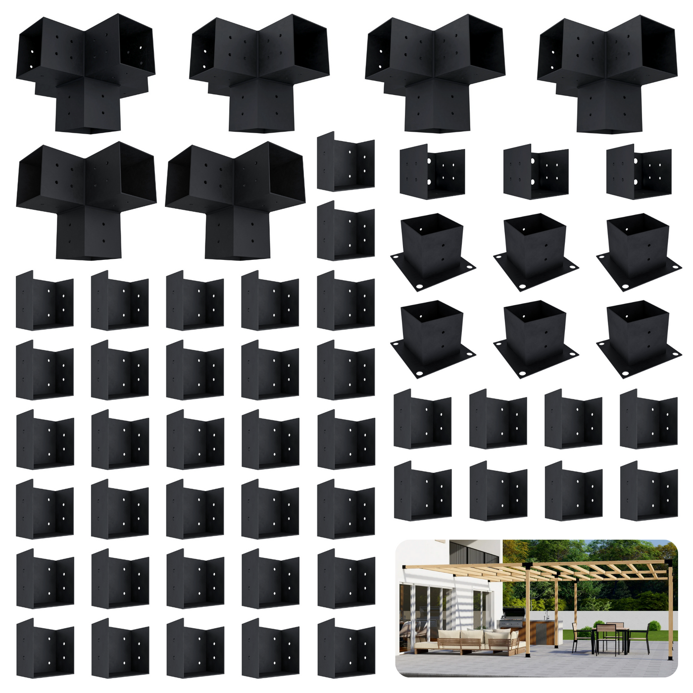 22x20 Pergola Off House with Roof - 20% Off