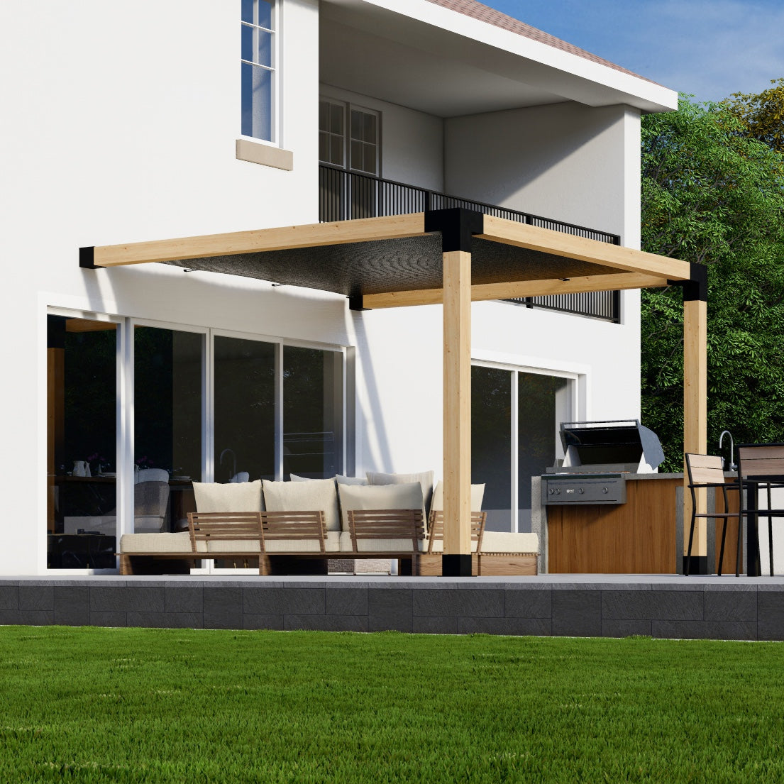 Attached 12 by 12 Pergola and Canopy - 20% Off