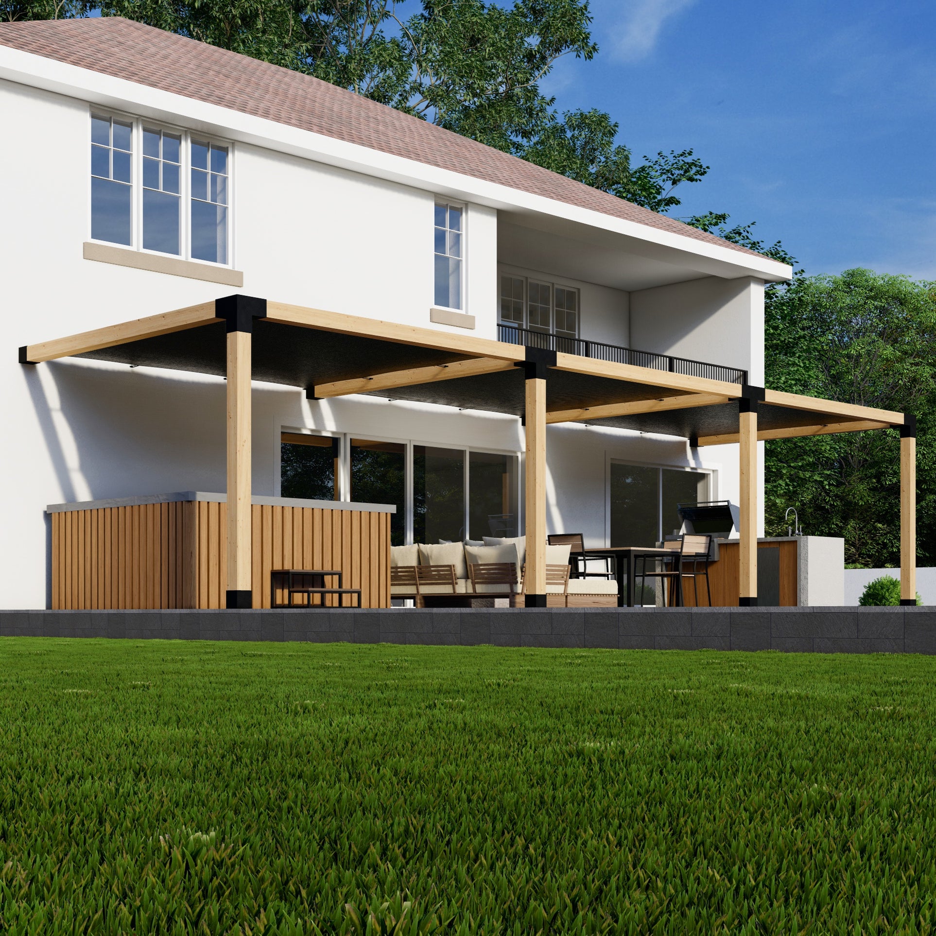 Pergolas with Slatted Roof - Made in the USA