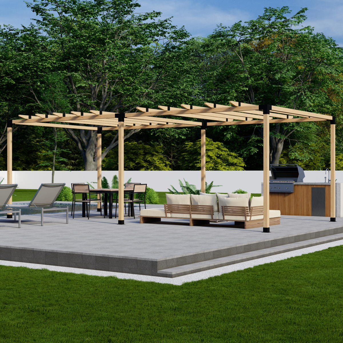 2-Block Rectangle Pergola Kit - 20% Off + Free Shipping