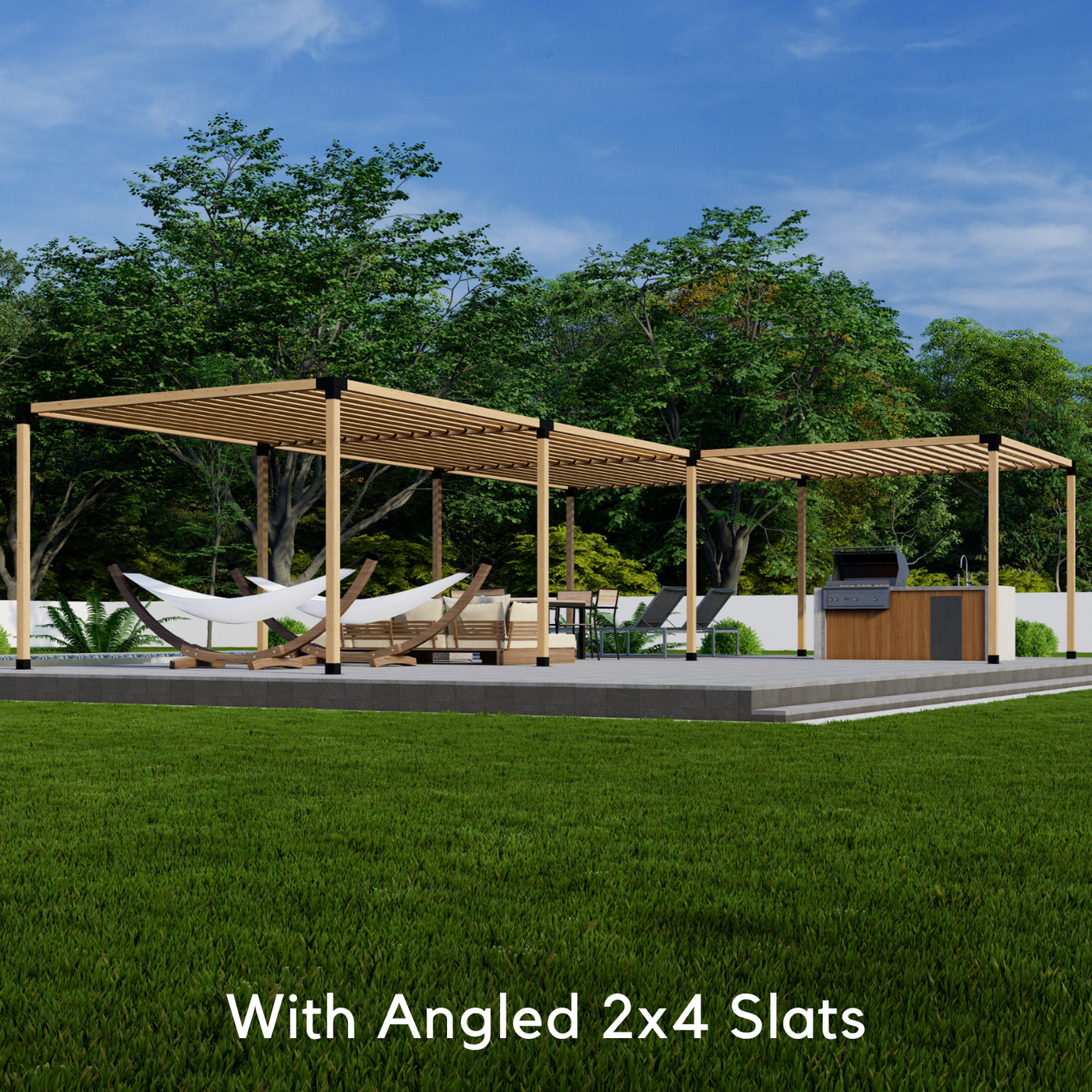 Kit for L-Shaped Pergola With Roof - 20% Off