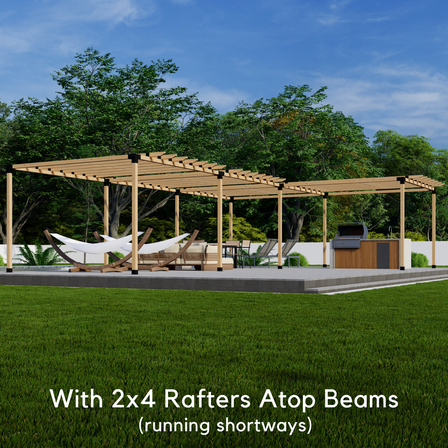 Kit for L-Shaped Pergola With Roof - 20% Off