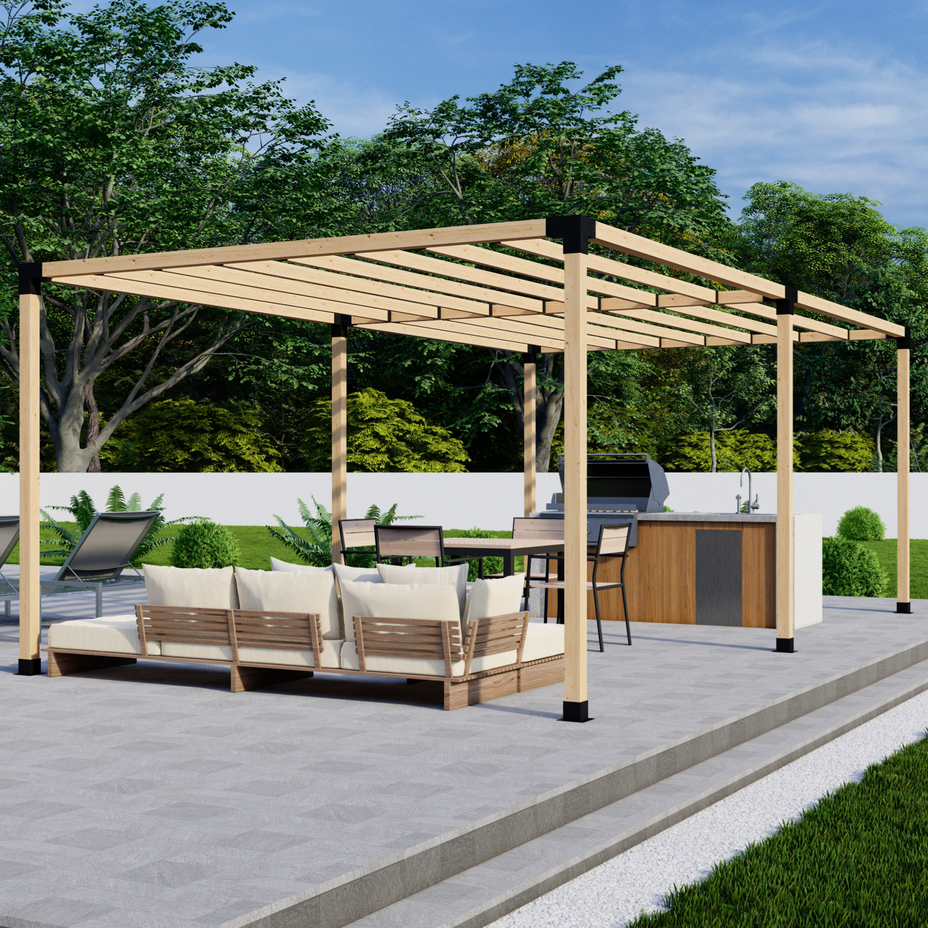 Pergolas with Slatted Roof - Made in the USA