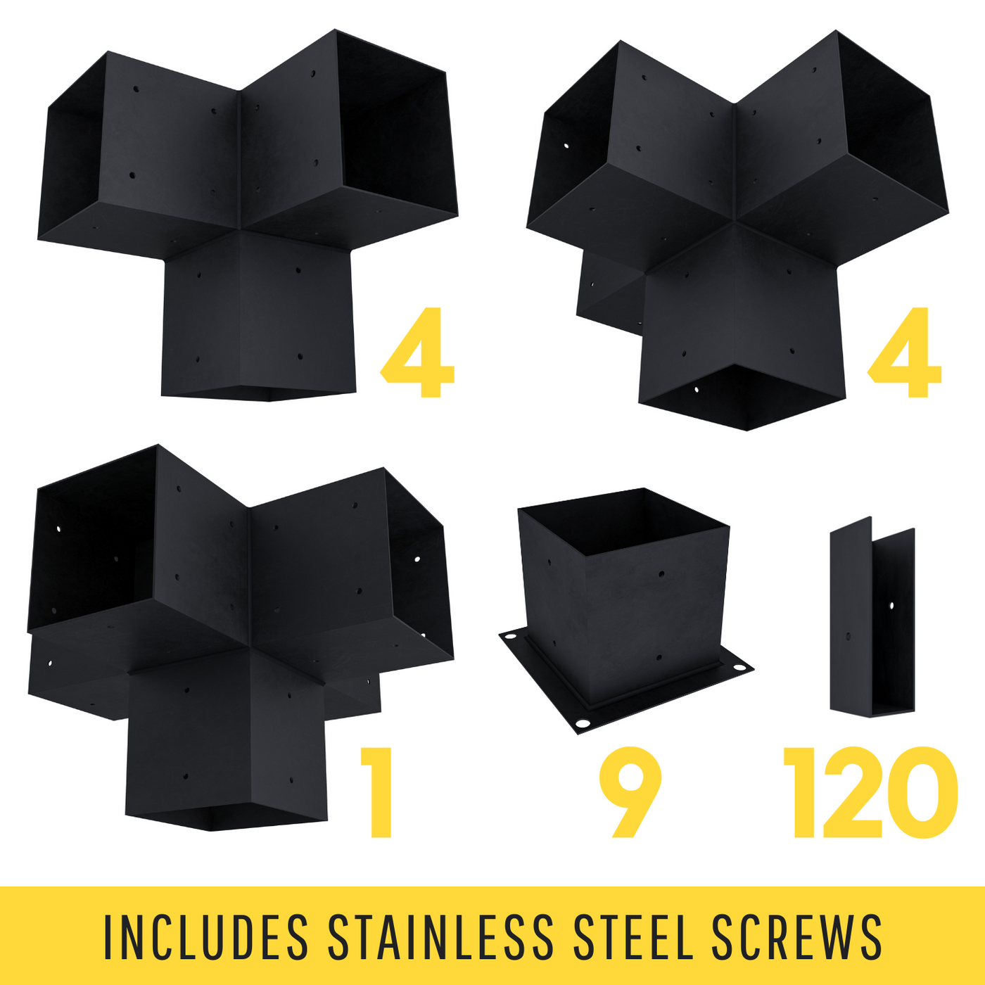 6x6 Steel Brackets for Pergola DIY Kit - 20% Off