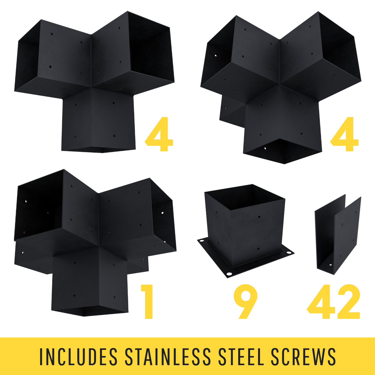 DIY Pergola Brackets Kit for Free-Standing Pergola Up to 24' x 24'