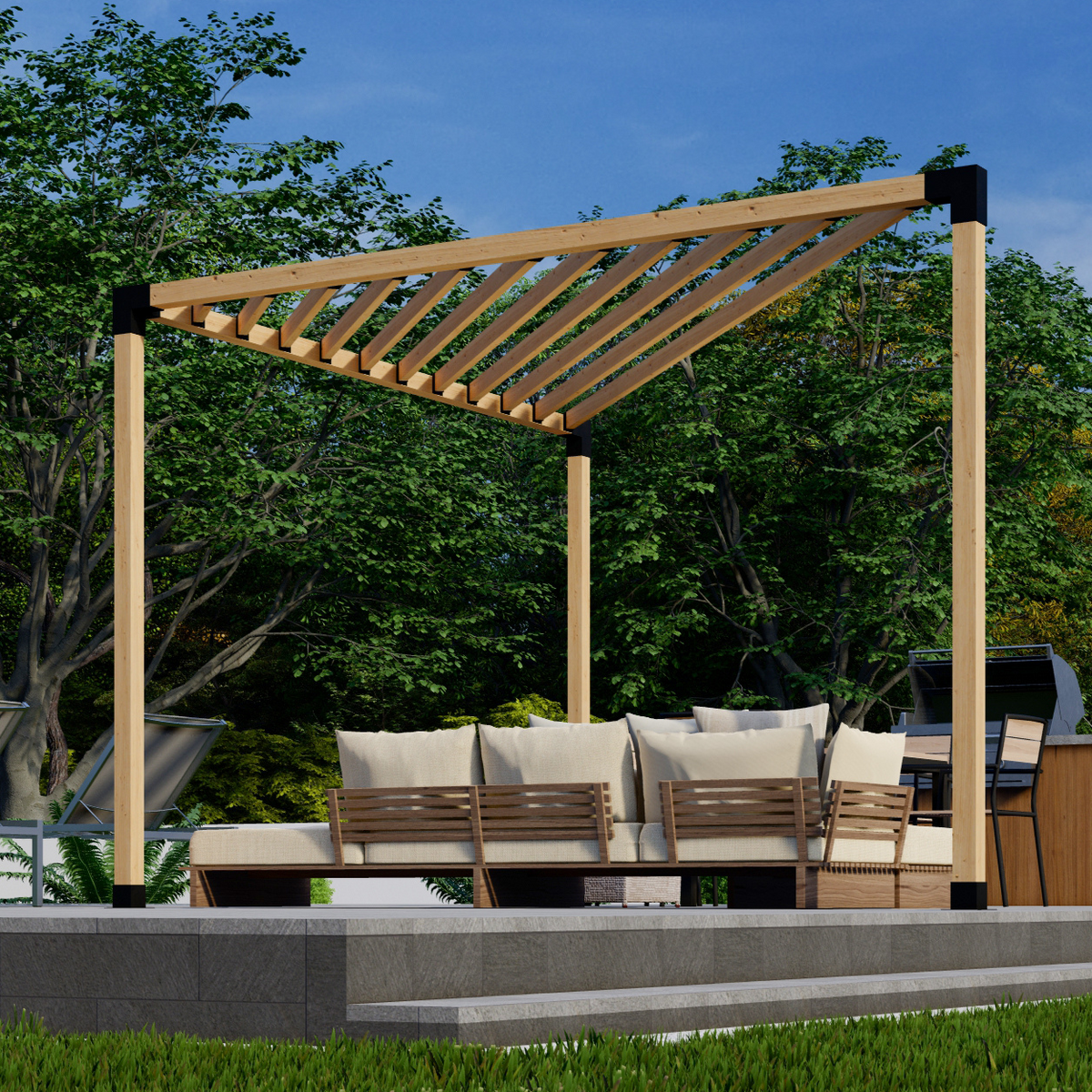Kit for Triangular Pergola With Roof - 20% Off