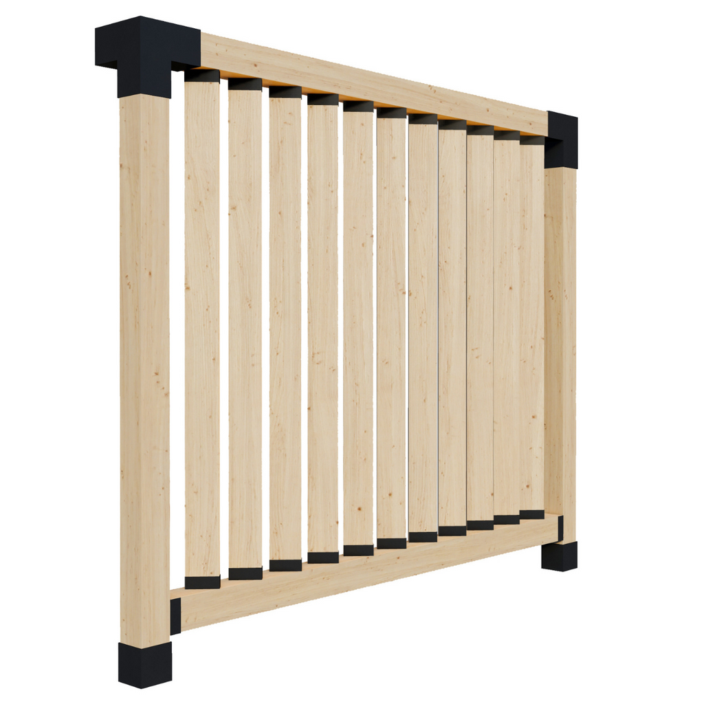 Pergola Privacy Wall Kit for 6x6 Horizontal Bottom Post with Vertical