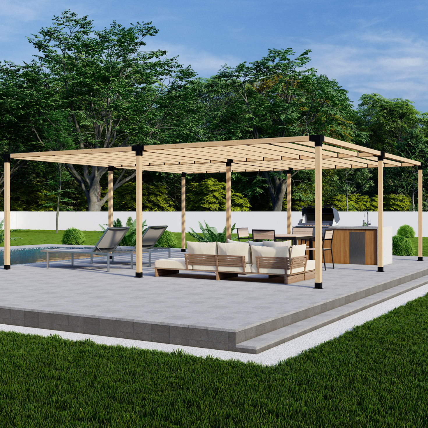 Freestanding 16x24 Pergola Kit with Roof - 20% Off