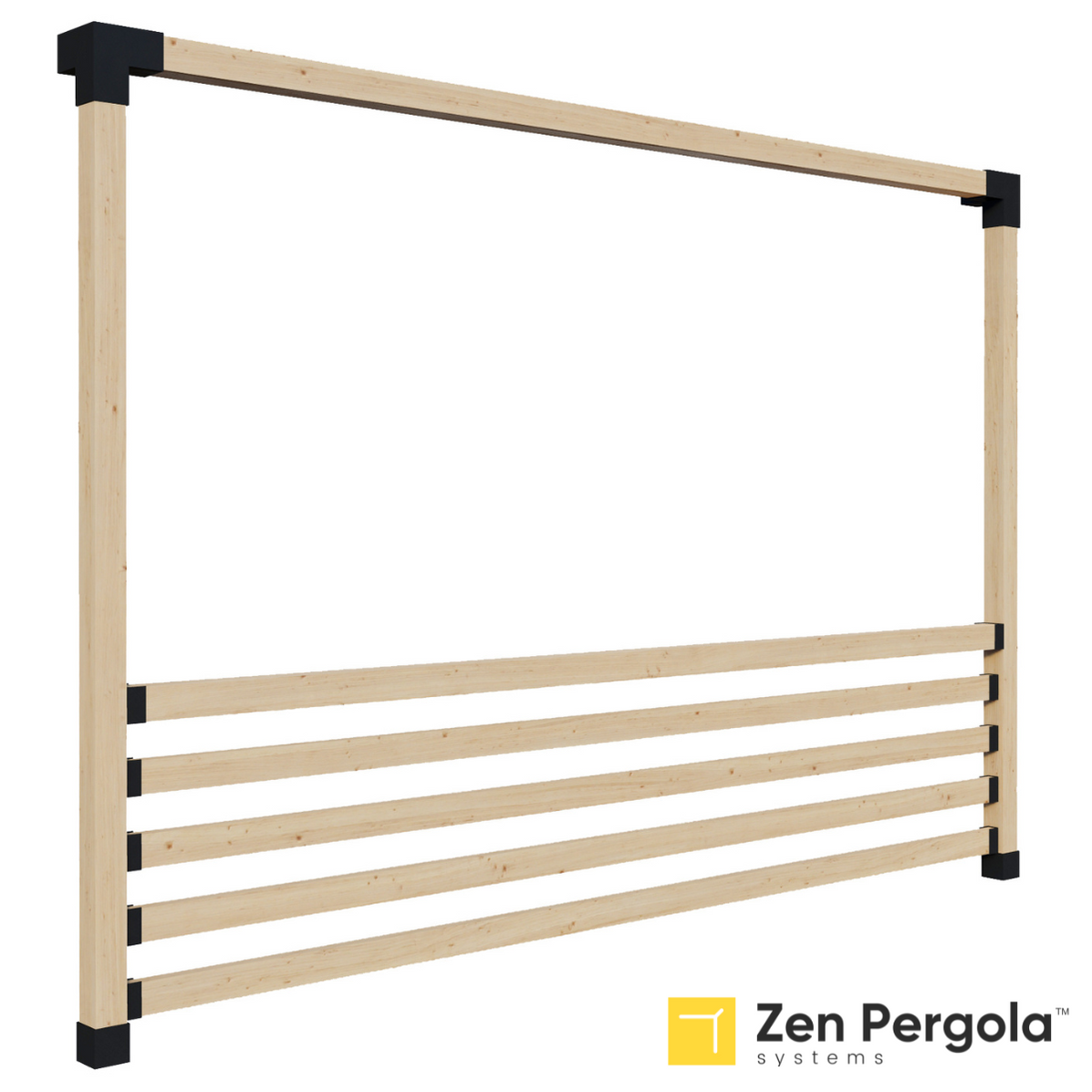 Pergola Side Railing Kit for 2x4 Slats with a 4x4 Top