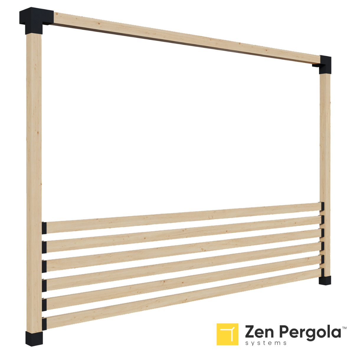 Pergola Side Railing Kit for 1 to 8 Horizontal 2x4 Slats